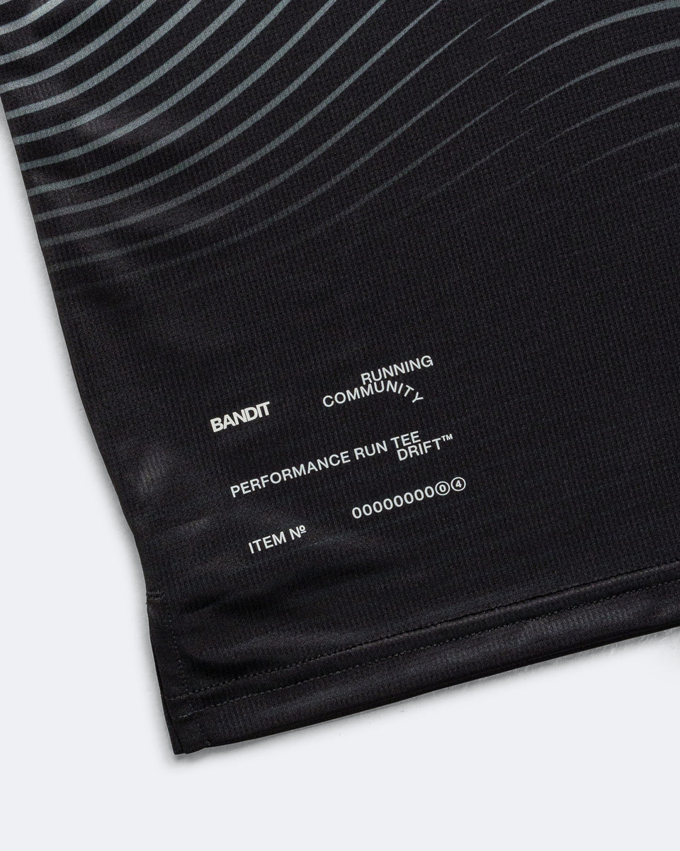 Drift Mirage Performance Tee - Black/Chalk Print | Up There Athletics