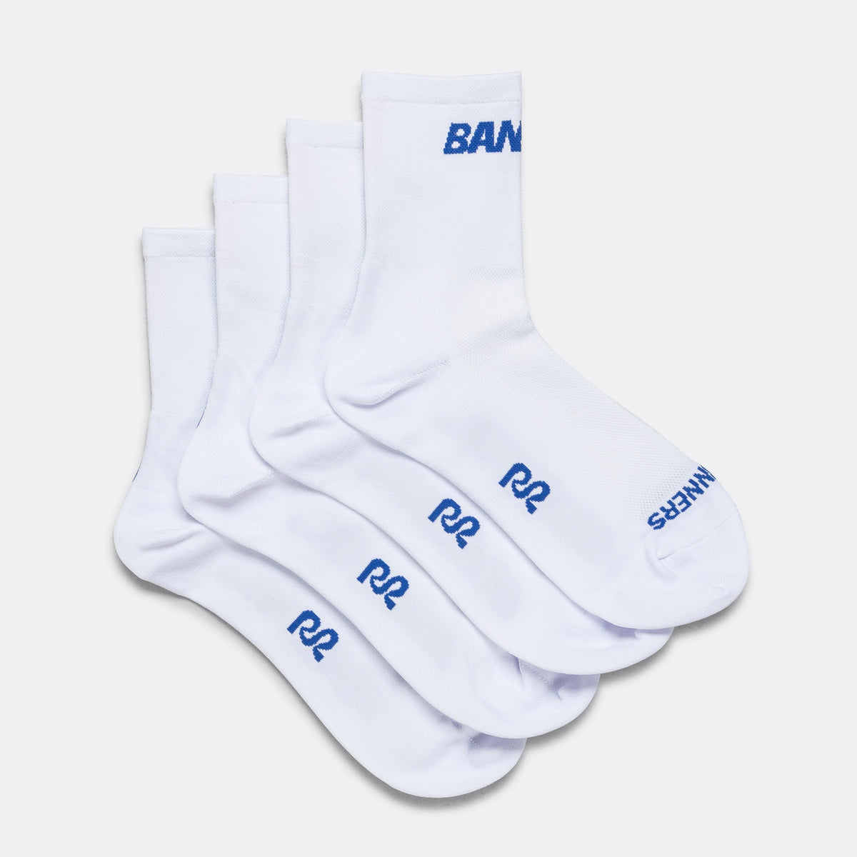 Lite Run Socks 2 Pack - White/Deep Peri Blue | Up There Athletics