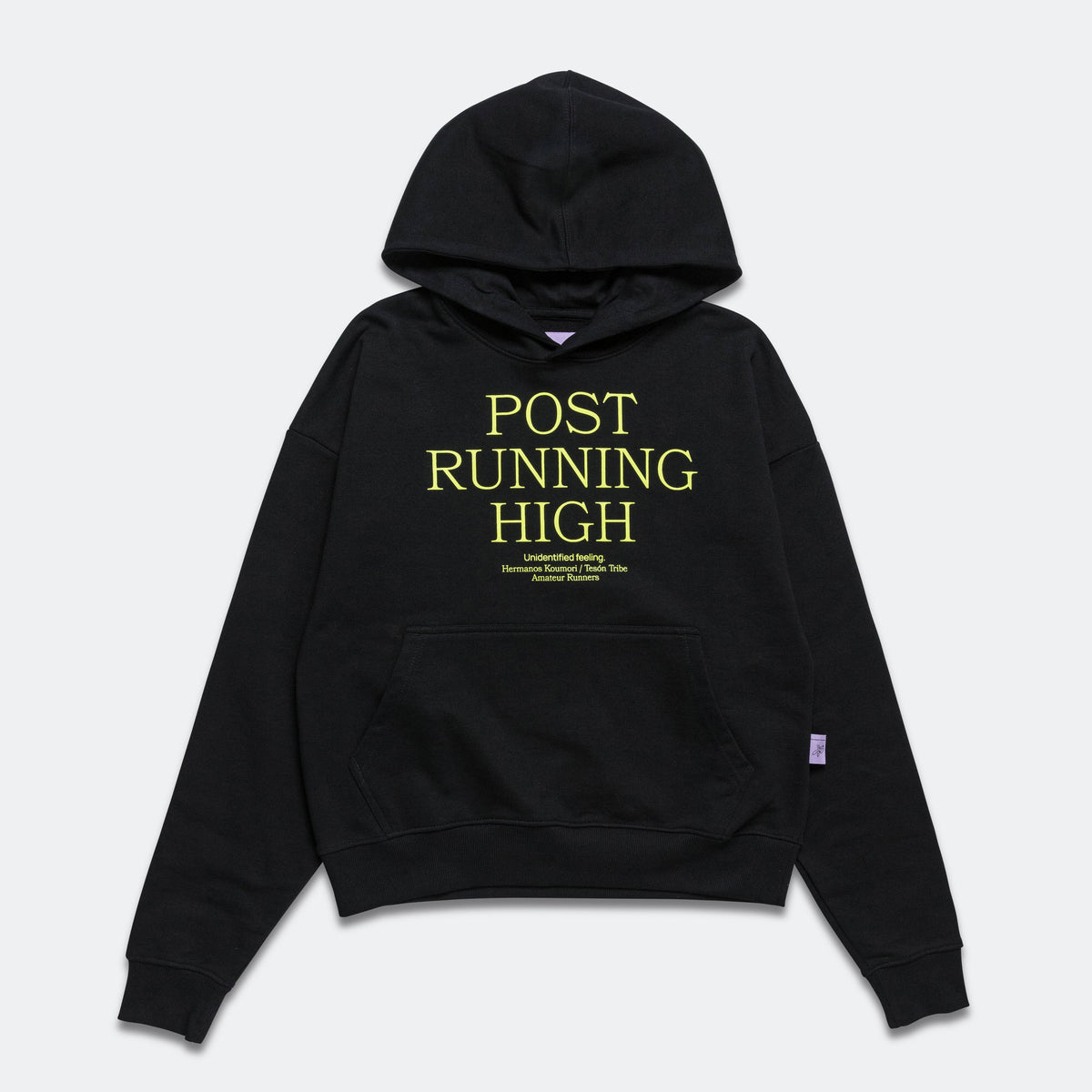 Hermanos Koumori Mens Post Running High Hoodie - Black | Up There Athletics