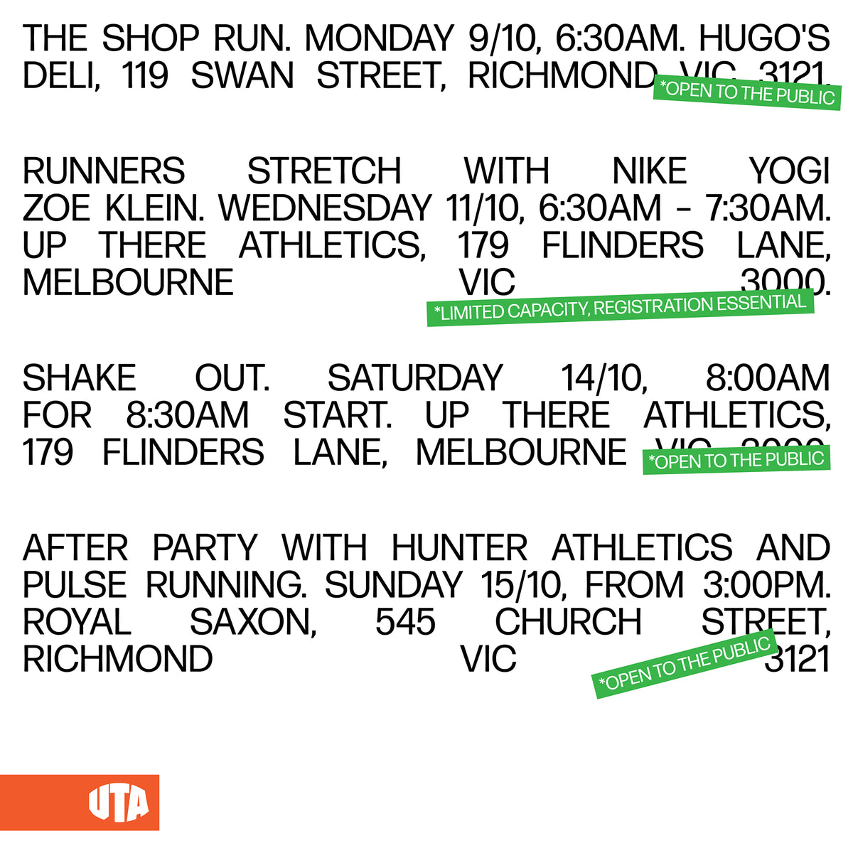 Nike Melbourne Marathon Festival Race-Week Schedule | Up There Athletics