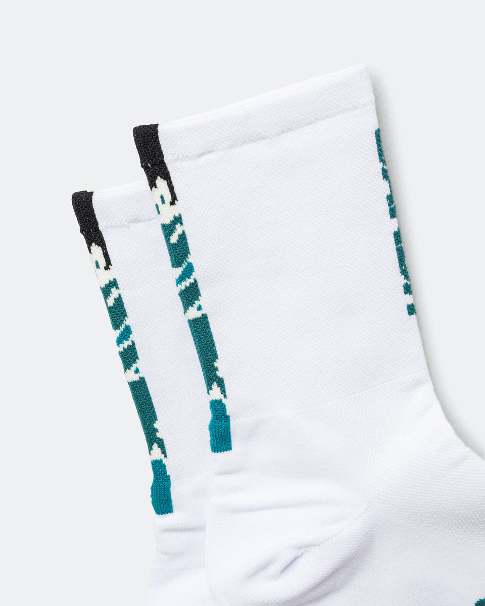 Bandit Running - Lite Run Quarter Socks 'Vertical Bandit' 2 Pack - Whi ...
