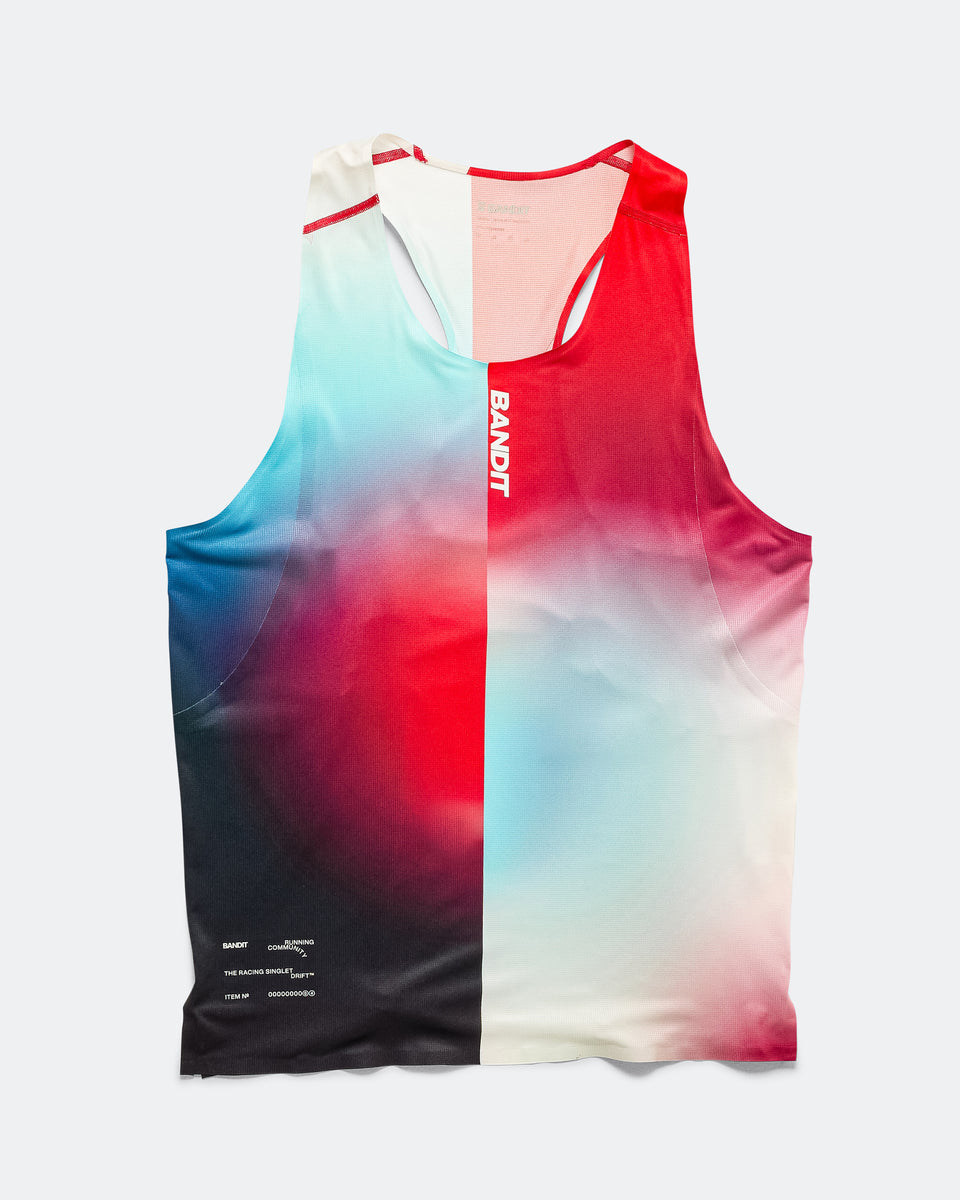 Bandit Running - Mens Drift Racing Singlet - Vintage Blue Gradient | Up ...