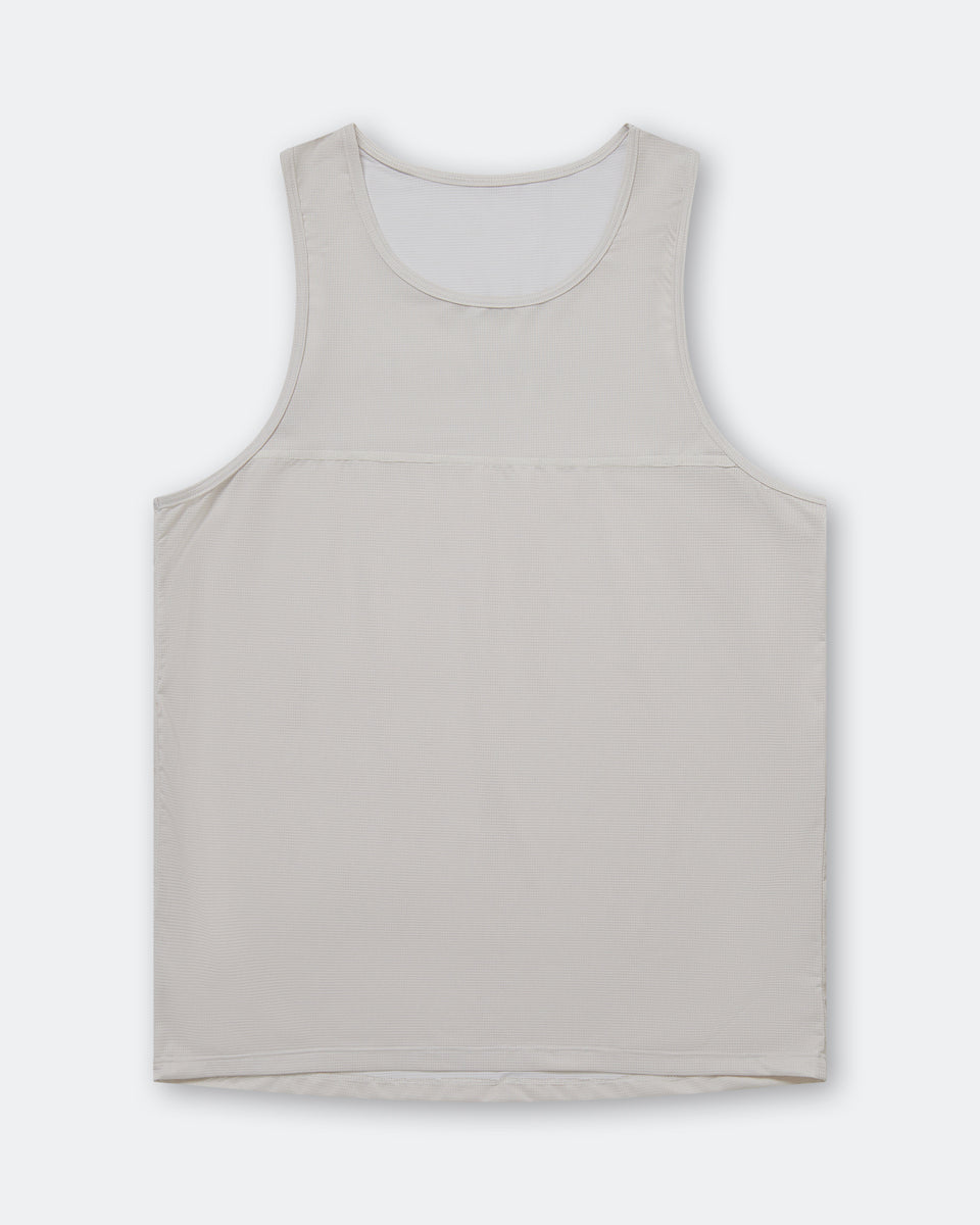 Erniold - Mens Race Singlet - Light Beige | Up There Athletics