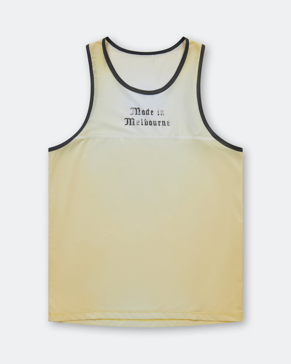 Erniold - Mens Race Singlet Melbourne - Off-White | Up There Athletics