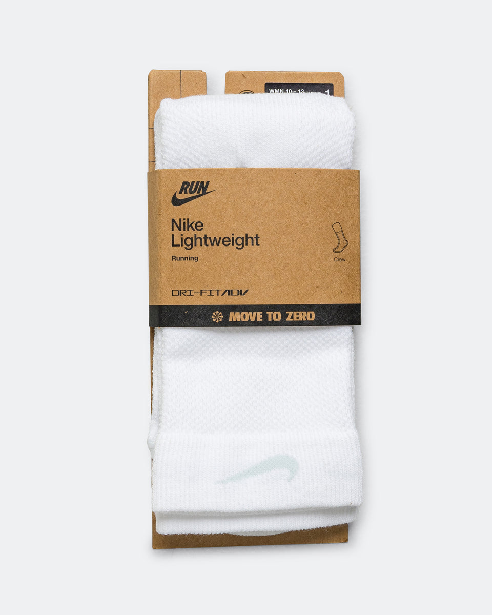 Fast Lightweight Crew Sock - White/Black-Pure Platinum | Up There Athletics