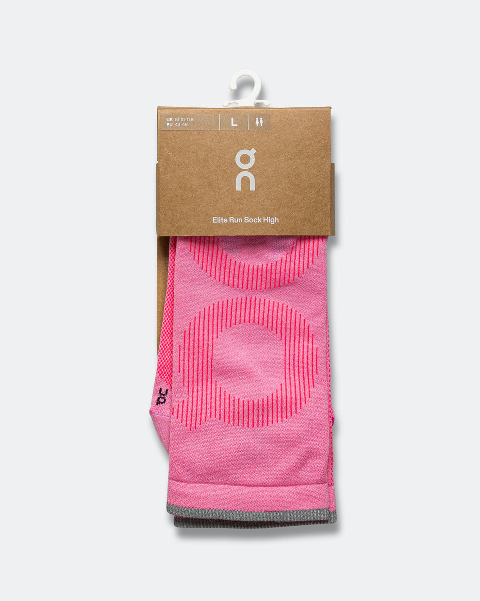 Elite Run Sock High - Raspberry/Pink | Up There Athletics