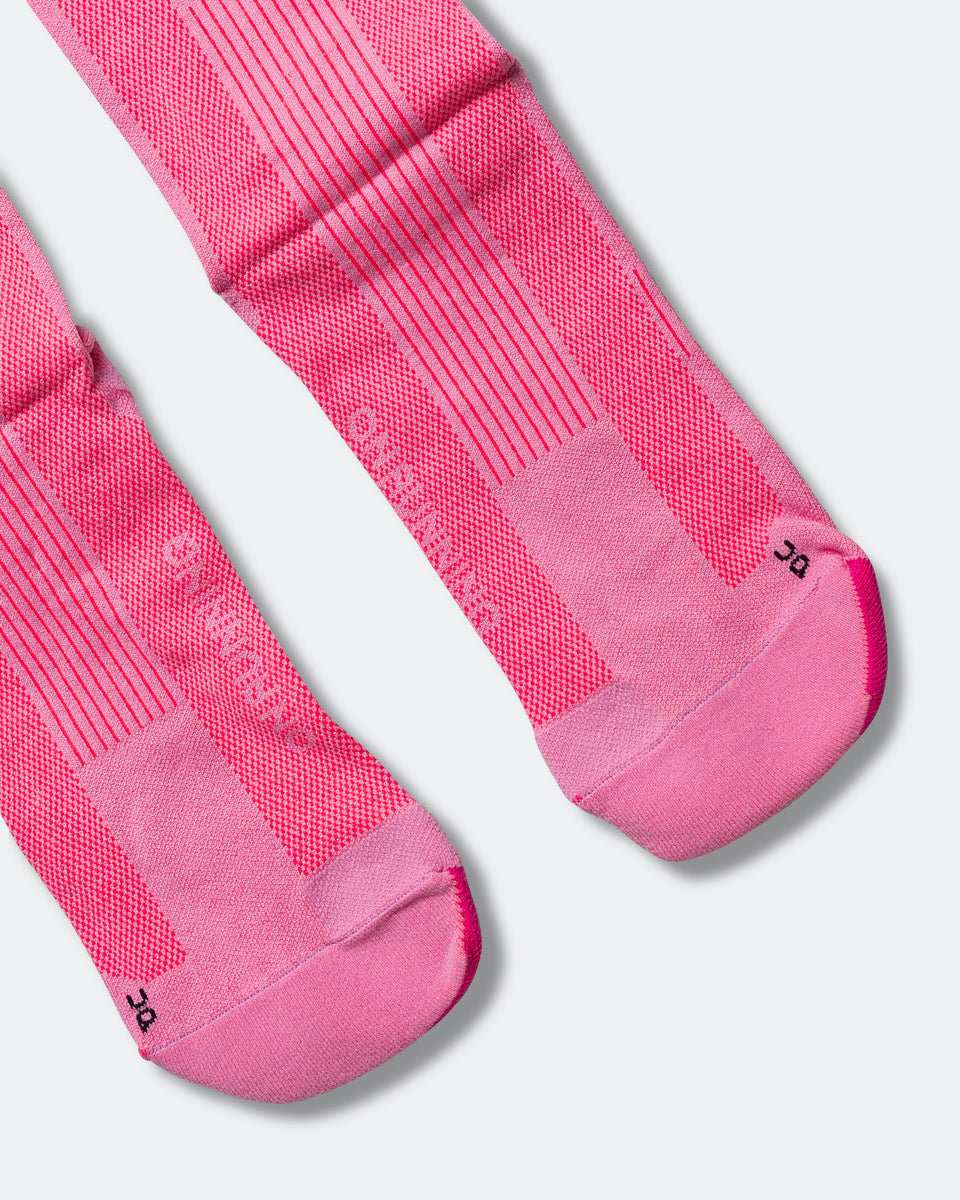 Elite Run Sock High - Raspberry/Pink | Up There Athletics