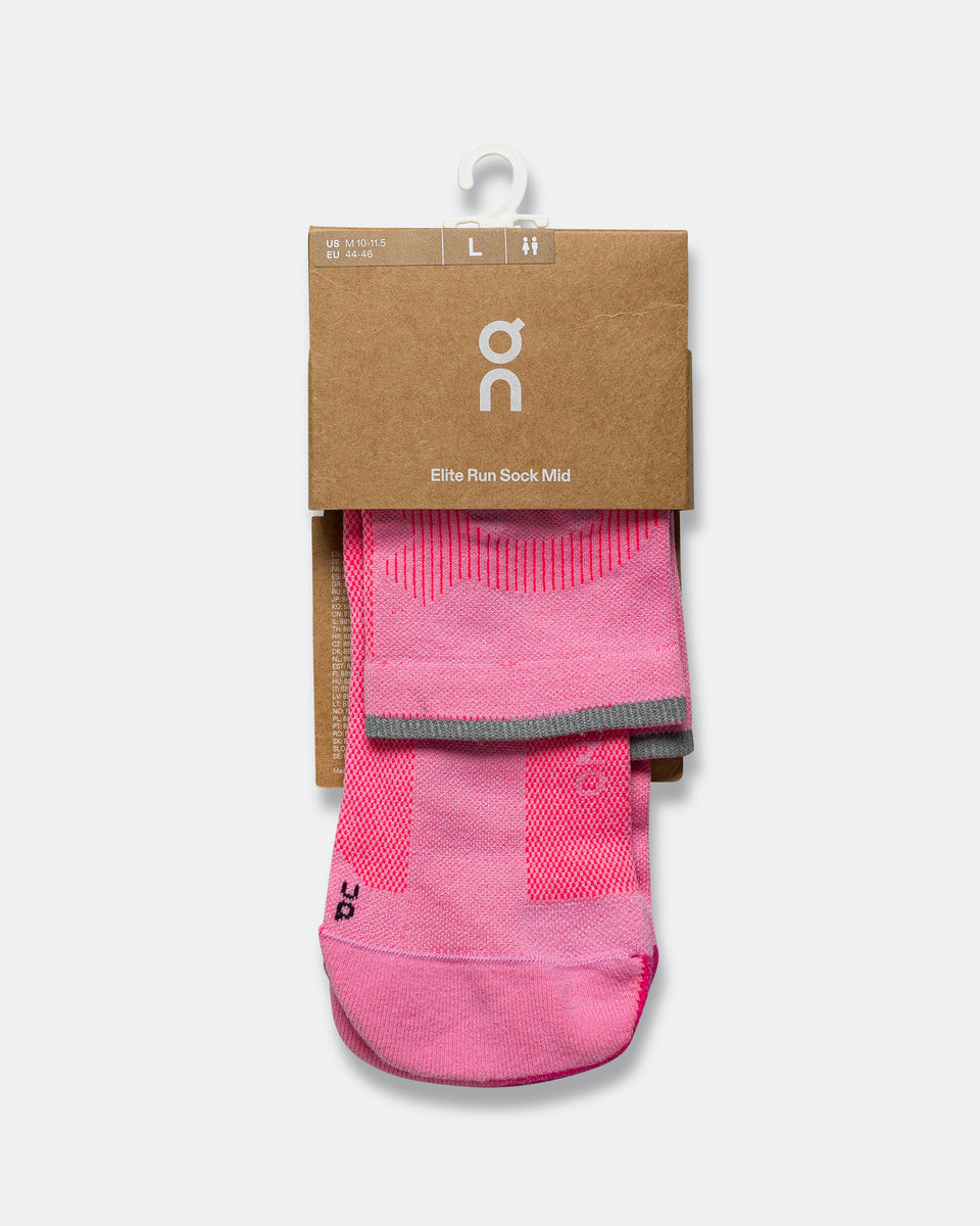 Elite Run Sock Mid - Raspberry/Pink | Up There Athletics