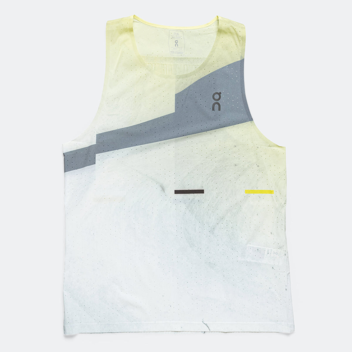 On Running Mens Race Singlet - Limelight/Glacier | Up There Athletics