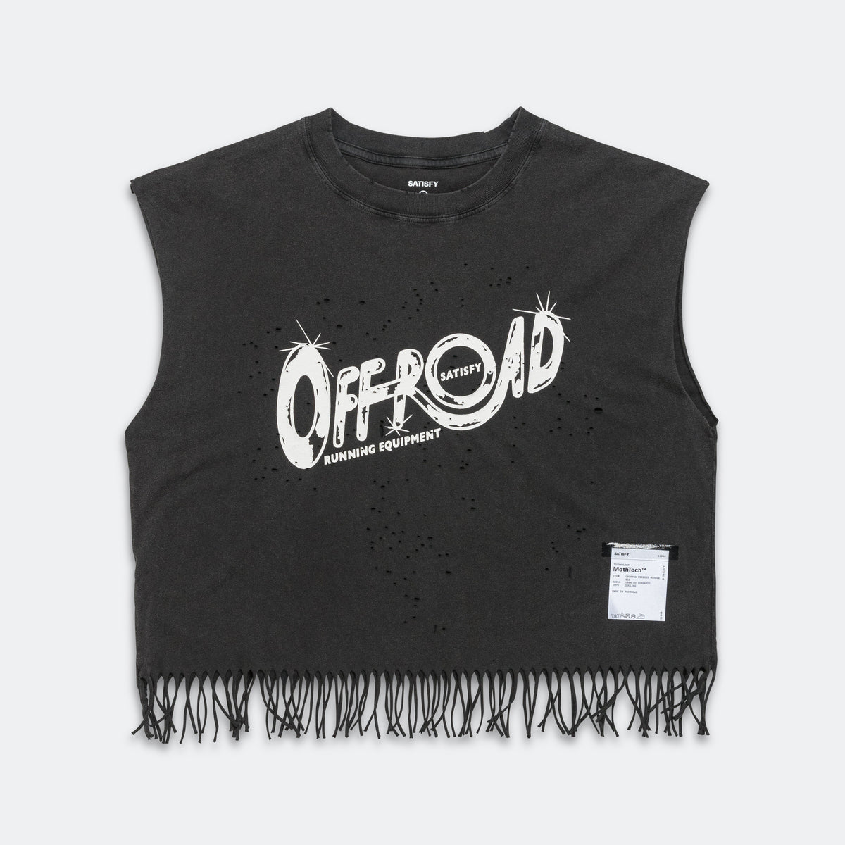 Satisfy MothTech 'Off Road' Cropped Fringed Muscle Tee | Up There Athletics