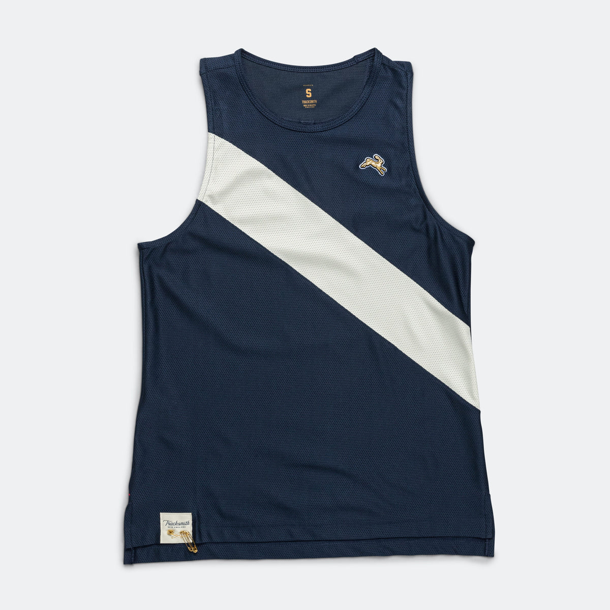 Tracksmith Womens Van Cortlandt Singlet - Navy/Ivory 'Evergreen' | Up ...