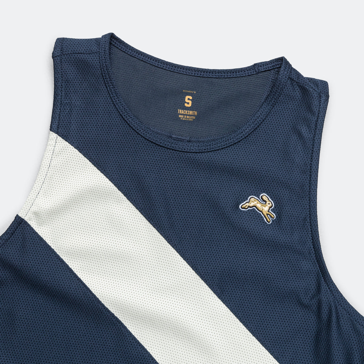 Tracksmith Womens Van Cortlandt Singlet - Navy/Ivory 'Evergreen' | Up ...