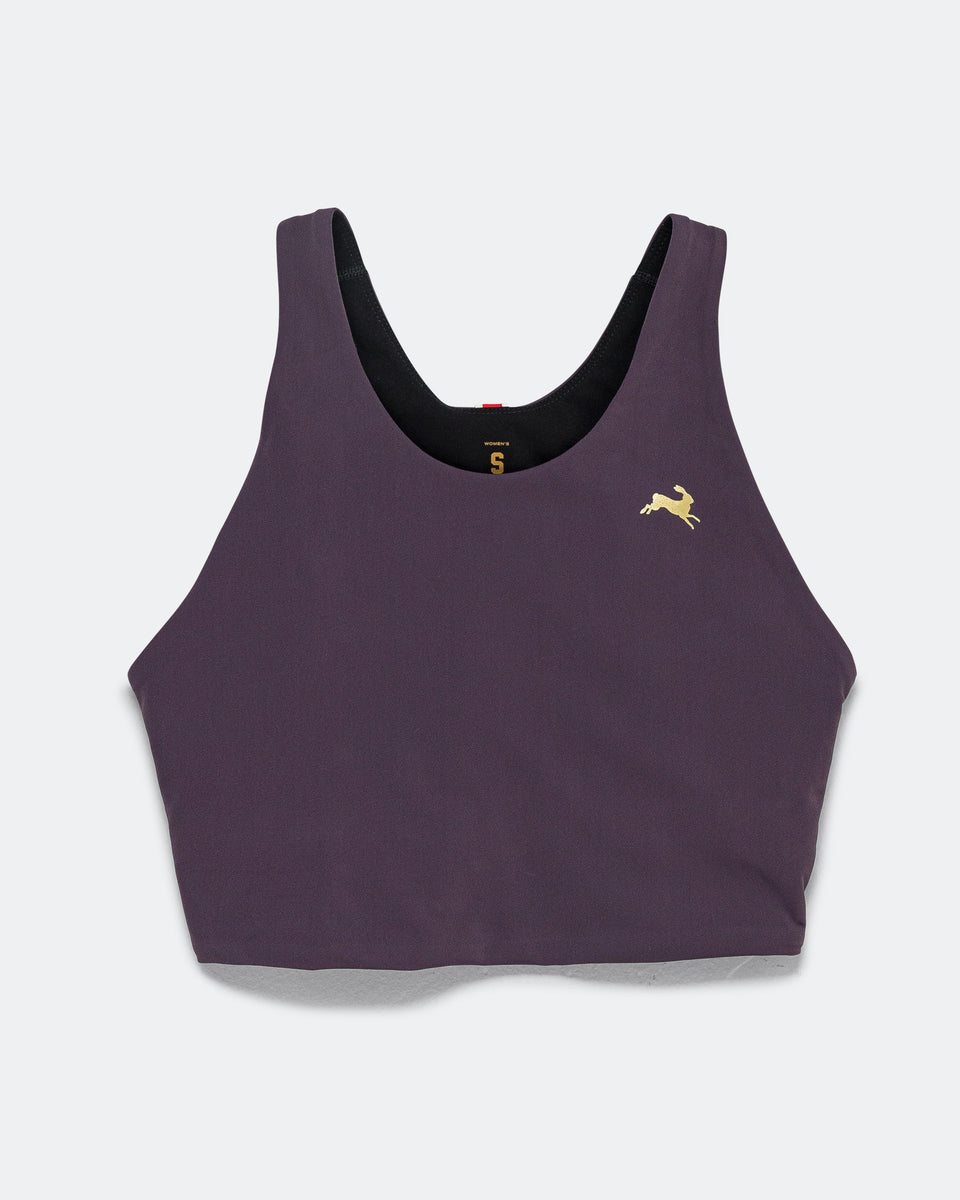Tracksmith - Womens Turnover Crop Top - Nightshade | Up There Athletics